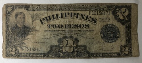 1949 Philippines Two Pesos - Victory Series No. 66 | Property Room