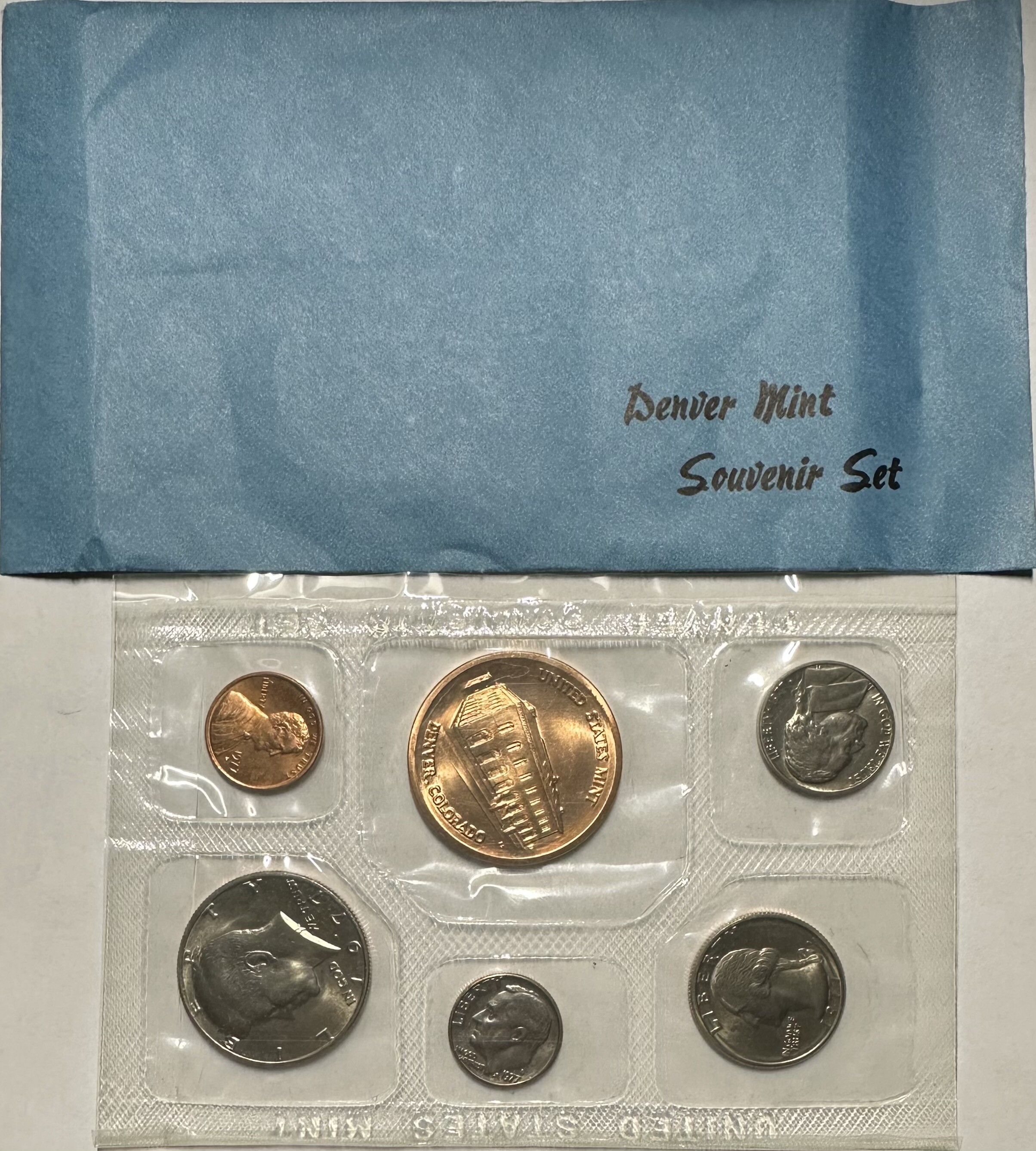 1977 U.S. Denver Mint Uncirculated Souvenir Coin Set - 5 Coins and 1 ...