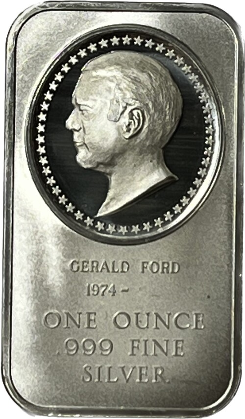 * 1976 Bicentennial .999 Silver One Troy Ounce Bar, Madison Mint Gerald ...