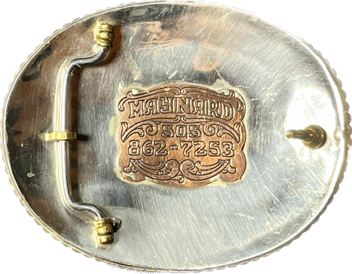 * 2009 Header Champion Maynard Trophy Belt Buckle - Inlaid Stone - Ajo ...