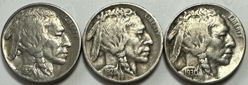 - Trio of U.S. Buffalo Nickels - 1927, 1928-D & 1930-S | Property Room