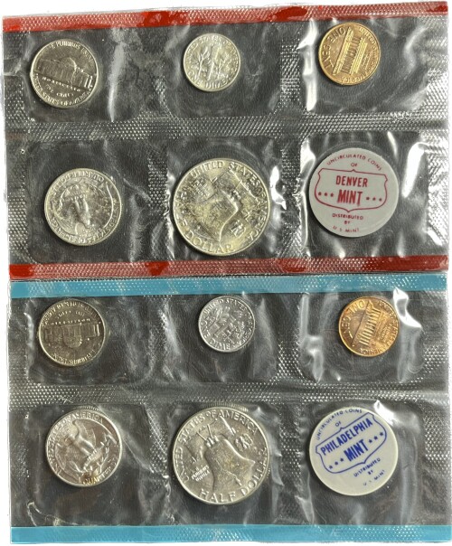 * 1963 (P&D) U.S. Mint Silver Uncirculated Coin Set in Original Mint ...