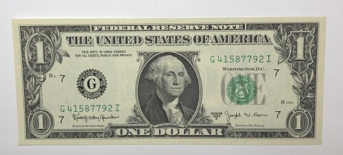 1963B U.S. Federal Reserve Note $1 - Barr Note - Crisp No Folds ...