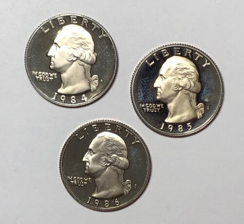 1984-S 1985-S 1986-S U.S. Washington Quarters - No Signs of Wear Mirror ...