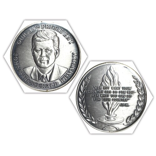 - John F. Kennedy, 35th President, 1961 Inauguration Commemorative Coin ...