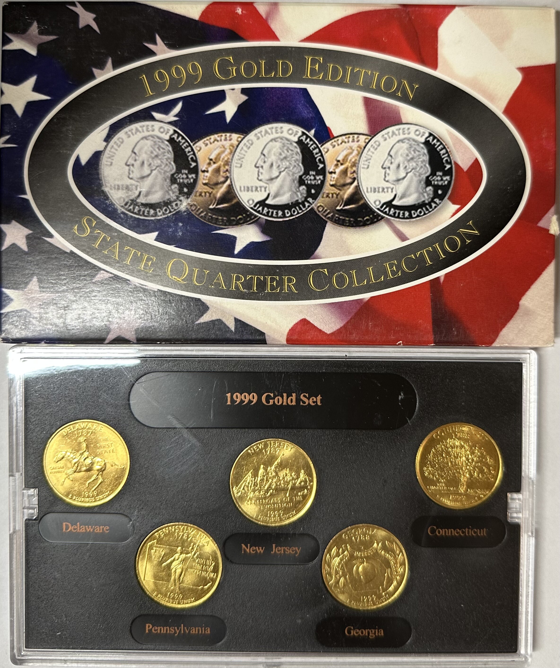 1999 Gold Edition State Quarter Collection - 24 Kt Gold Layered - DE ...