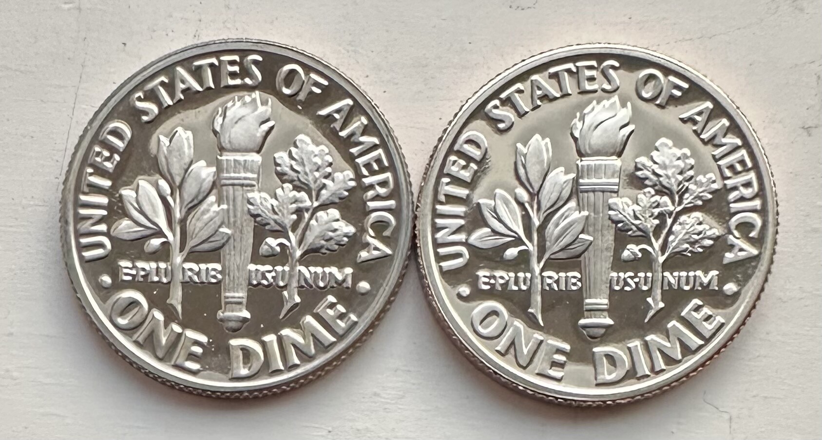 1984-S & 1995-S U.S. Proof Roosevelt Dimes - 2 Dimes with Mirror-Like ...