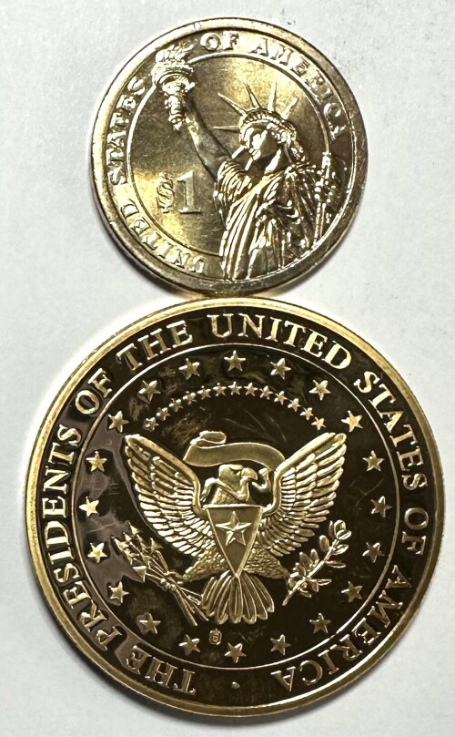 Abraham Lincoln Presidential 2 Coin Set - 2010-D $1 & 24k Gold Layered ...