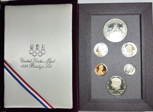 1988-S U.S. Mint Olympic Prestige Set - 6 Coins Including Silver ...