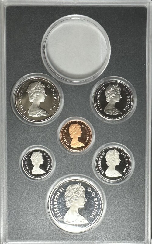 1981 Canada Proof Set - 6 Beautiful Coins - Missing a $1 Dollar Coin ...