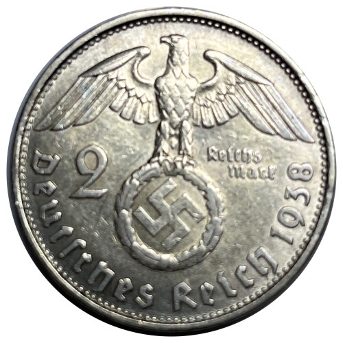. 1938-B German Paul Von Hindenburg 2 Mark Coin | Property Room
