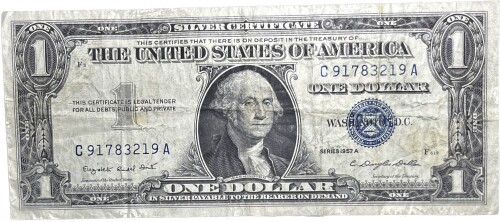 . 1957A U.S. Silver Certificate One Dollar ($1) Bank Note - Blue Seal ...