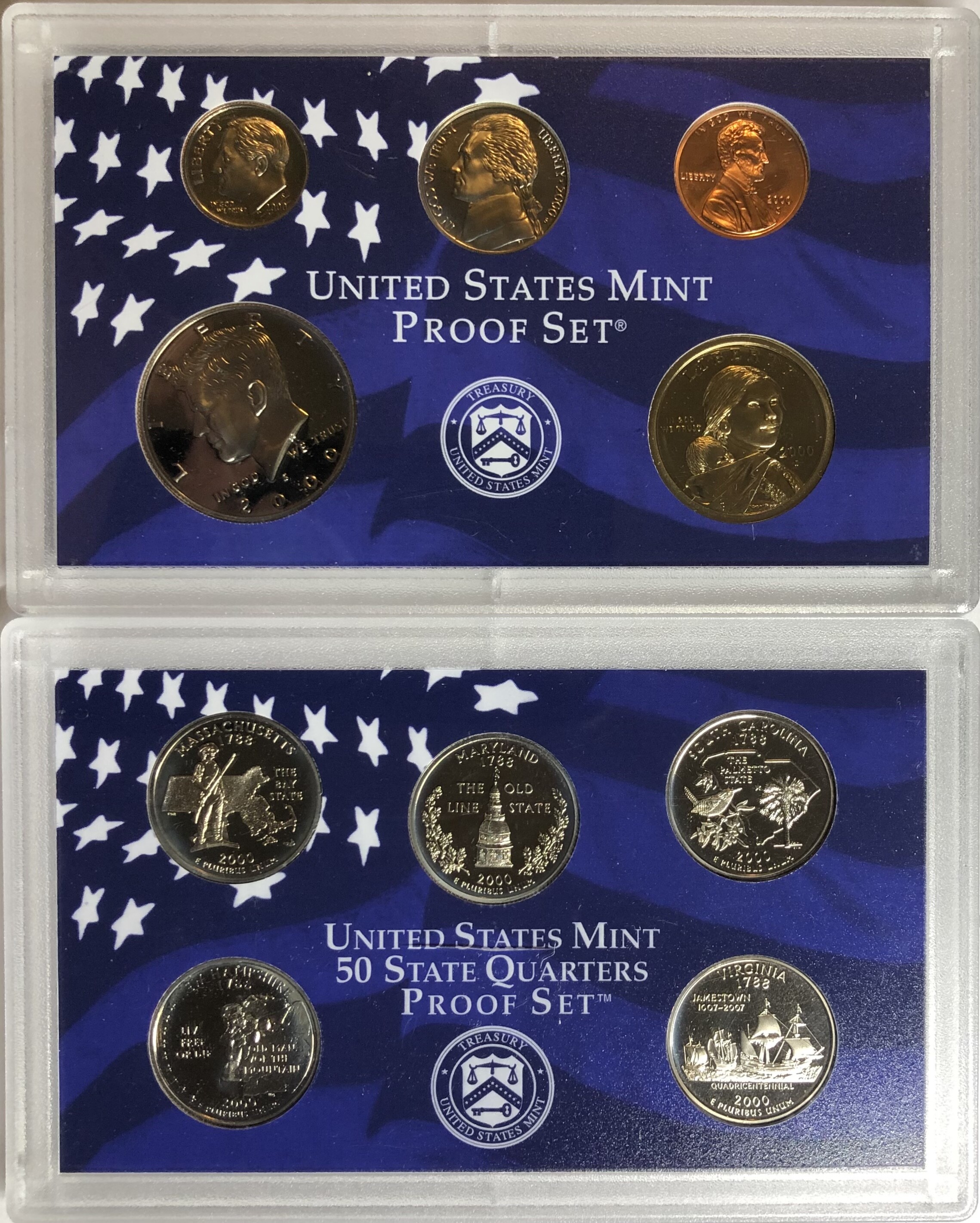 >2000-S U.S. Mint Proof Set - 10 Coins in Original Government Packaging ...