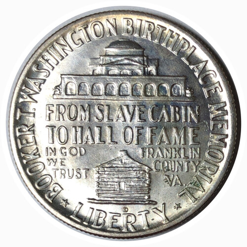 #1950-D U.S. Silver Booker T. Washington Commemorative Half Dollar - From Slave Cabin to Hall of ...