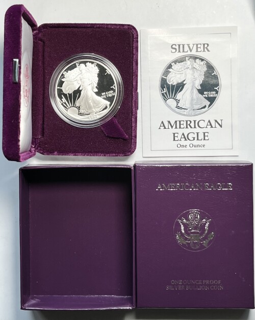 1990-S U.S. Silver American Eagle - One Ounce Proof Silver Bullion Coin ...