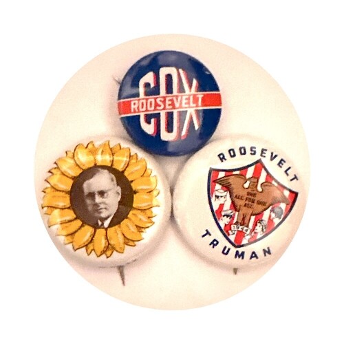 - U.S. Presidential Election Political Pins - Alf Landon, Roosevelt/Cox ...