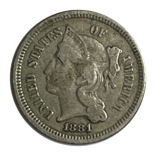 . 1881 U.S. Silver Three Cent Piece | Property Room