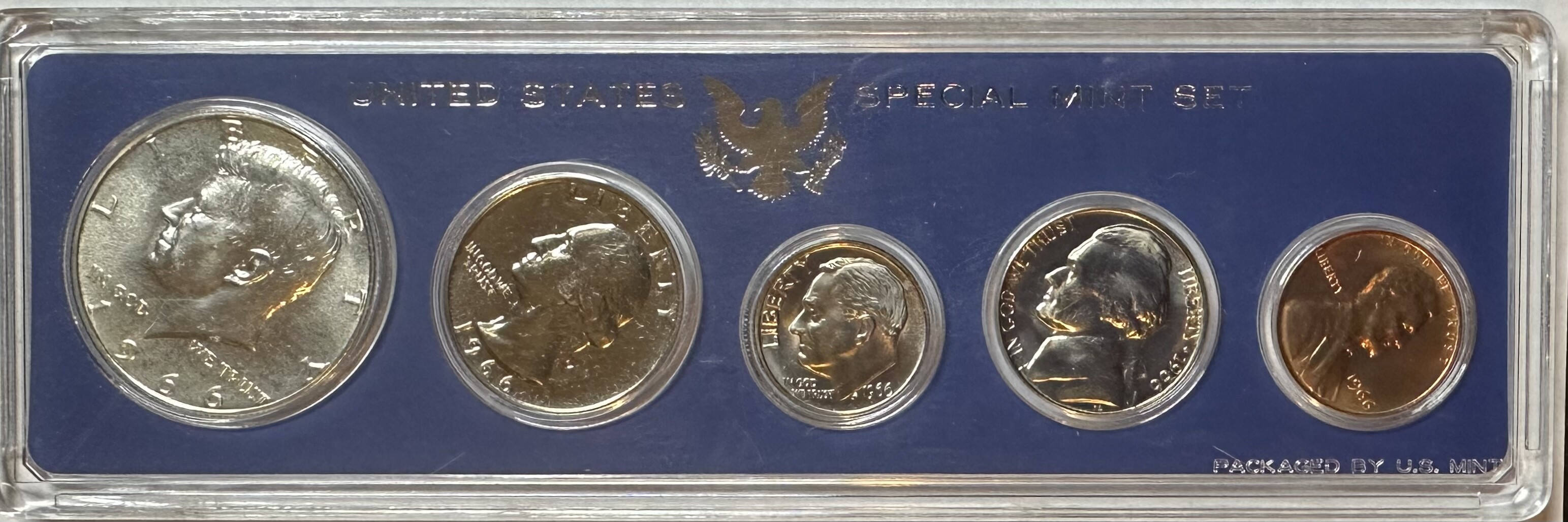 >1966 U.S. Special Mint Set - 6 Coins Including Silver Kennedy Half ...