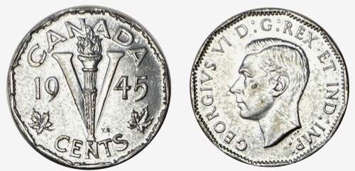 - 1945 Canadian Victory George VI - 5 Cents | Property Room