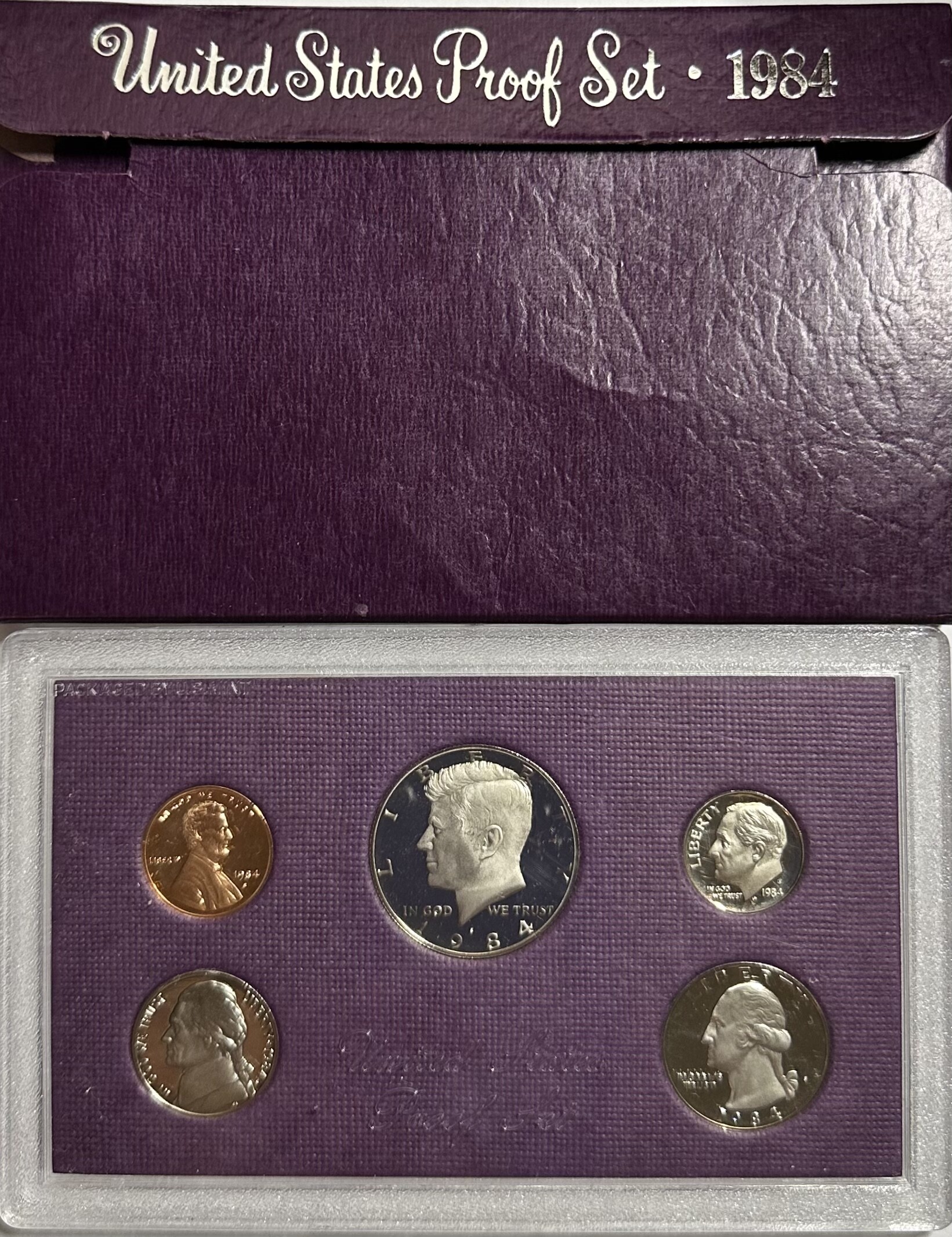 >1984-S U.S. Proof Set - 5 Coins Including Kennedy Half in Original ...