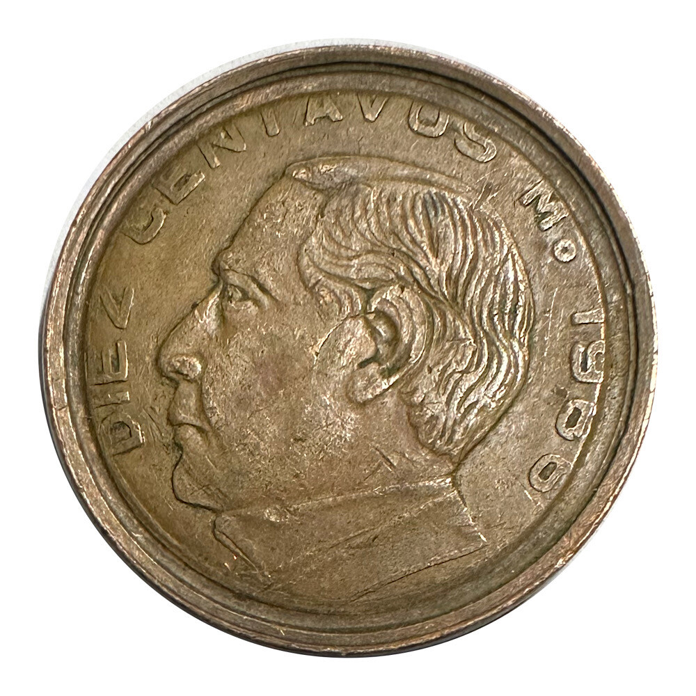 >1966 Mexico 10 Centavos Coin - Misaligned Strike Cutting Off Lettering ...