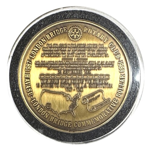 1971 Lake Havasu City London Bridge Commemorative in Custom Round ...
