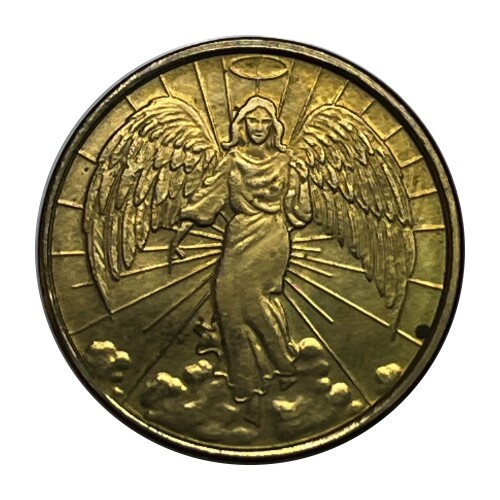 . Vintage Religious Golden Angel Double Sided Metal Coin - Very Nice ...