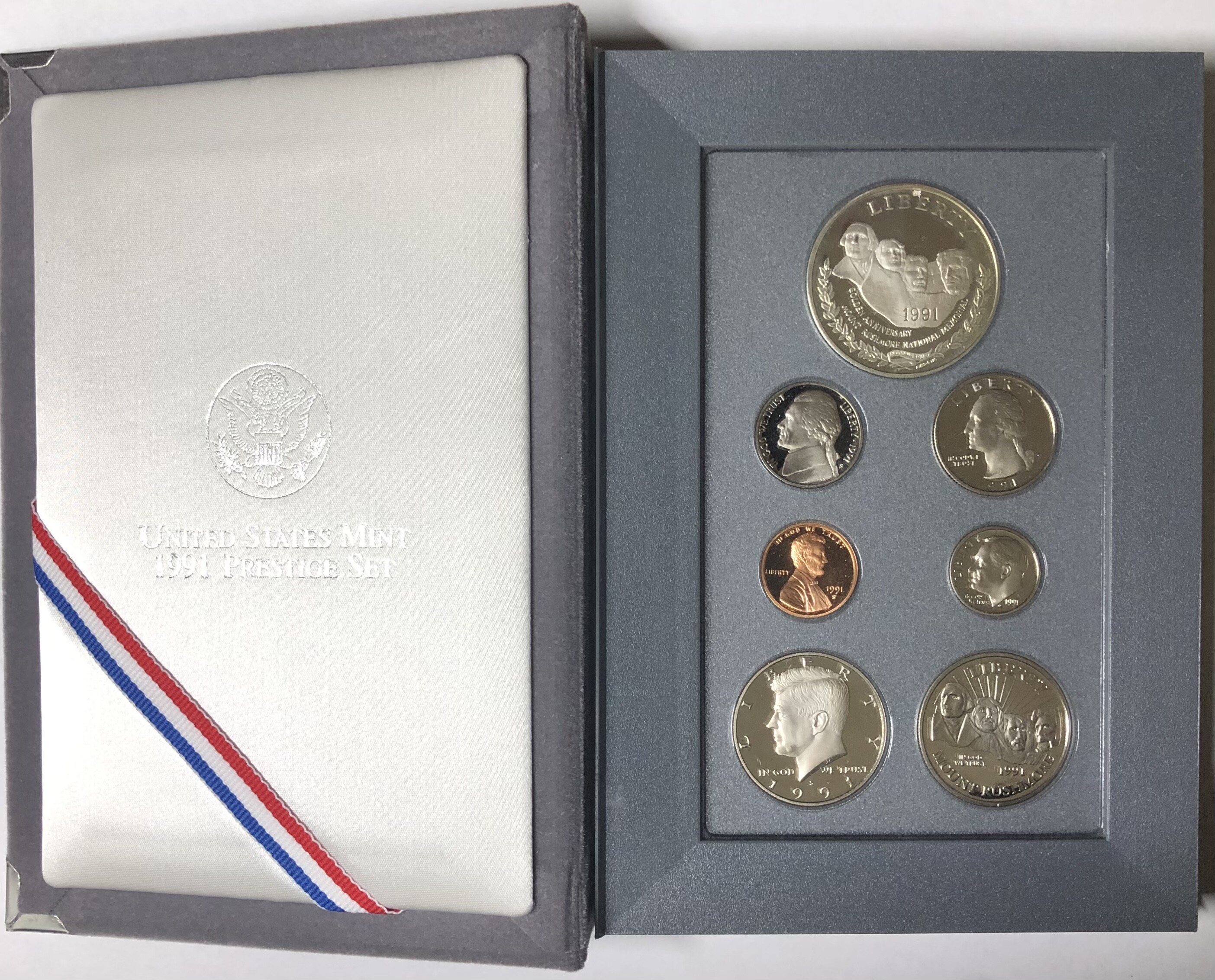 >1991-S United States Mint Prestige Proof Set - Mount Rushmore Silver ...