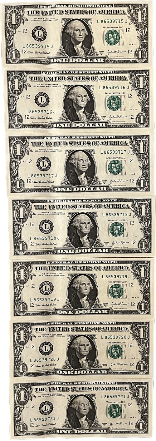 . 2003A U.S. One Dollar ($1) Federal Reserve Notes - Crisp ...