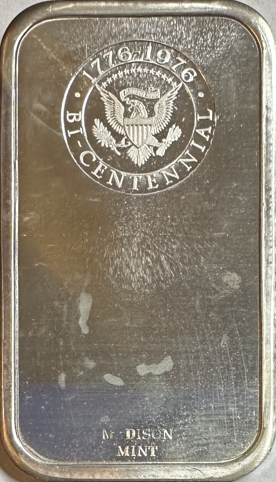 >1976 Bicentennial .999 Silver One Troy Ounce Bar, Madison Mint James ...