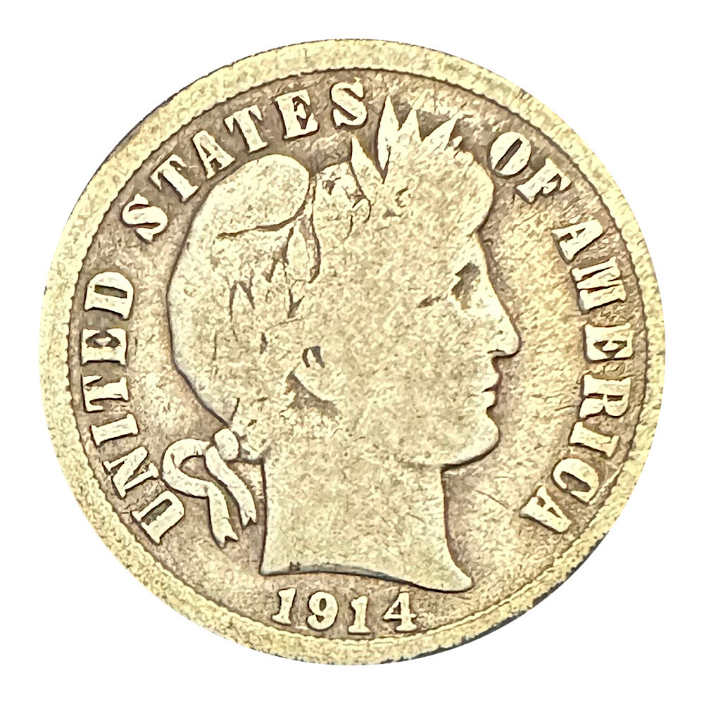 >1914-S U.S. Silver Barber One Dime | Property Room