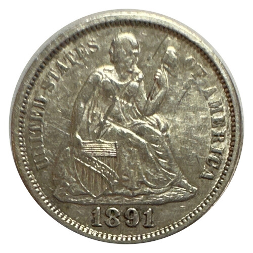 - 1891 U.S. Silver Liberty Seated Dime - Variety 4 Resumed - Last Year ...