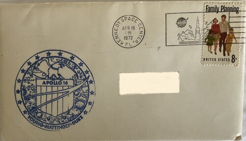 Sealed Apollo 16 Envelope (Unsearched Contents) & 8 Cent Family ...