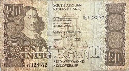 - South African 20 Rand Banknote (van Riebeeck 1984 Issue) | Property Room