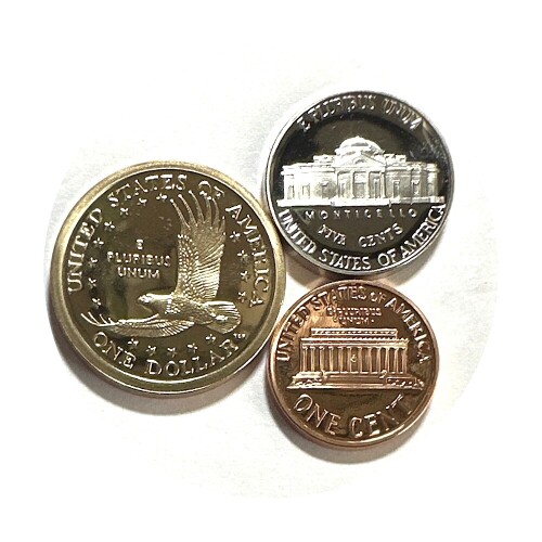 - 2001-S U.S. Mint Proof Coins (3) - Sacagawea Dollar, Jefferson Nickel ...