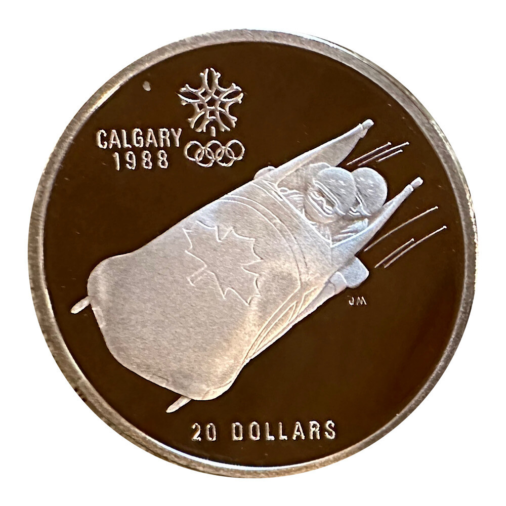 1987 Canada Silver $20 Calgary Olympic Coin With Edge Lettering - 1 ...