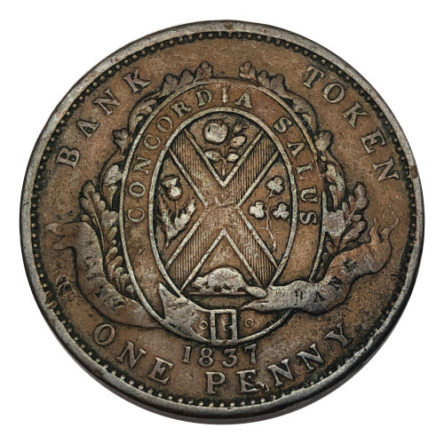 *1837 Province of Bas Canada One Penny Bank Token | Property Room