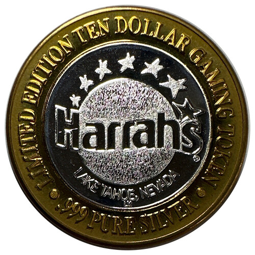 Silver Strike! Limited Edition $10 Silver Gaming Token: Harrahs, Lake ...