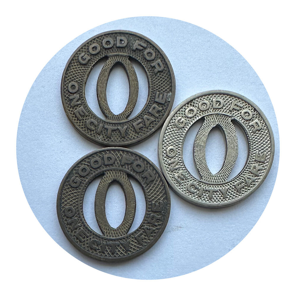 (3) Oklahoma Railway Co. Transit Tokens - Pristine, Highly Collectible ...