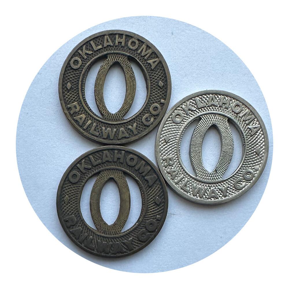 (3) Oklahoma Railway Co. Transit Tokens - Pristine, Highly Collectible ...