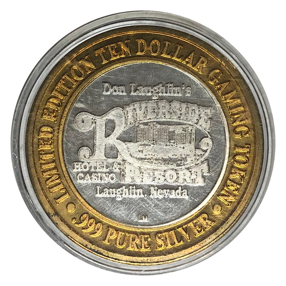 >1995-1996 Silver Limited Edition Ten Dollar Gaming Token - Riverside ...