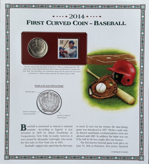 - 2014-D U.S. First Curved Coin - Baseball Half Dollar & First World ...