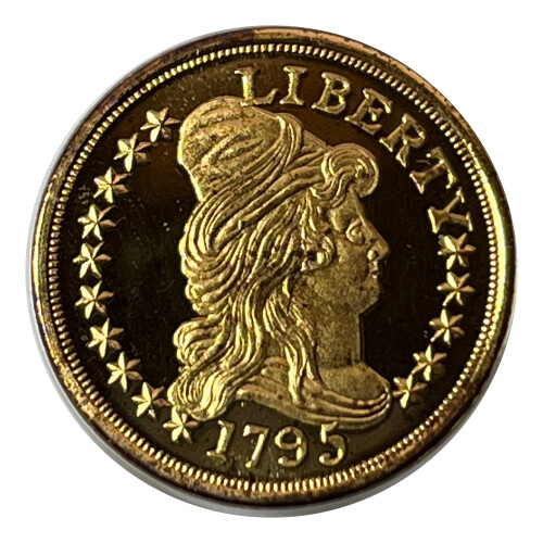 * 1795 24K Gold Layered Tribute Proof Draped Bust $10 Gold Copy Coin ...