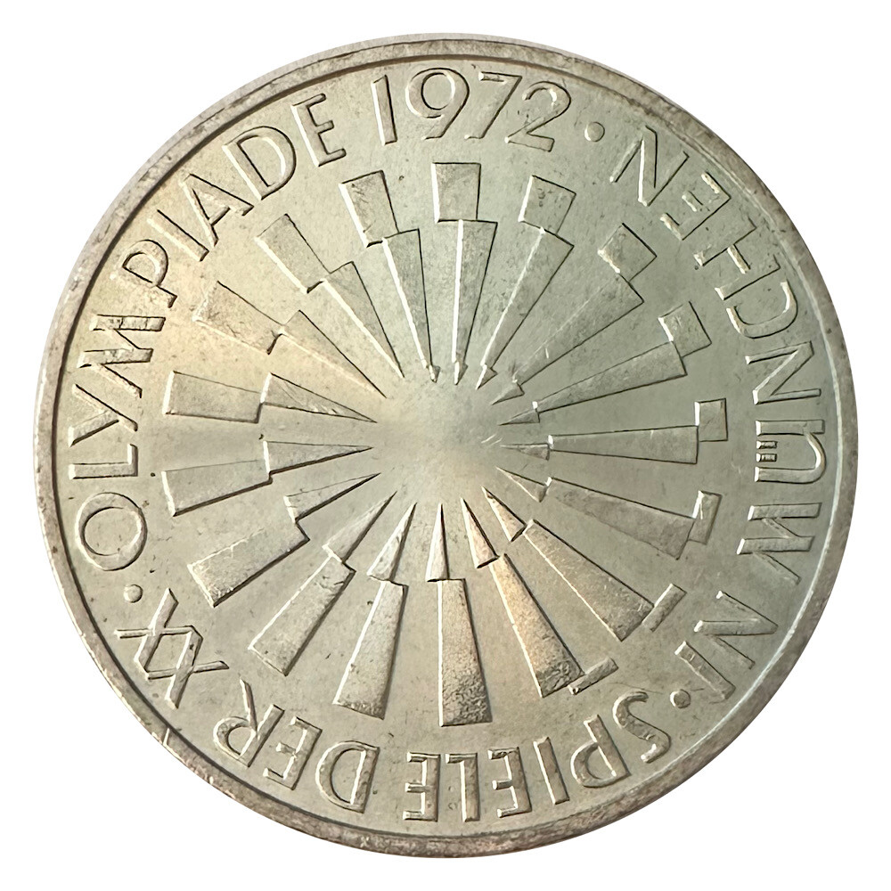 >1972-D Germany Silver Spiele Der XX Olympiade 10 Deutschemark Coin ...