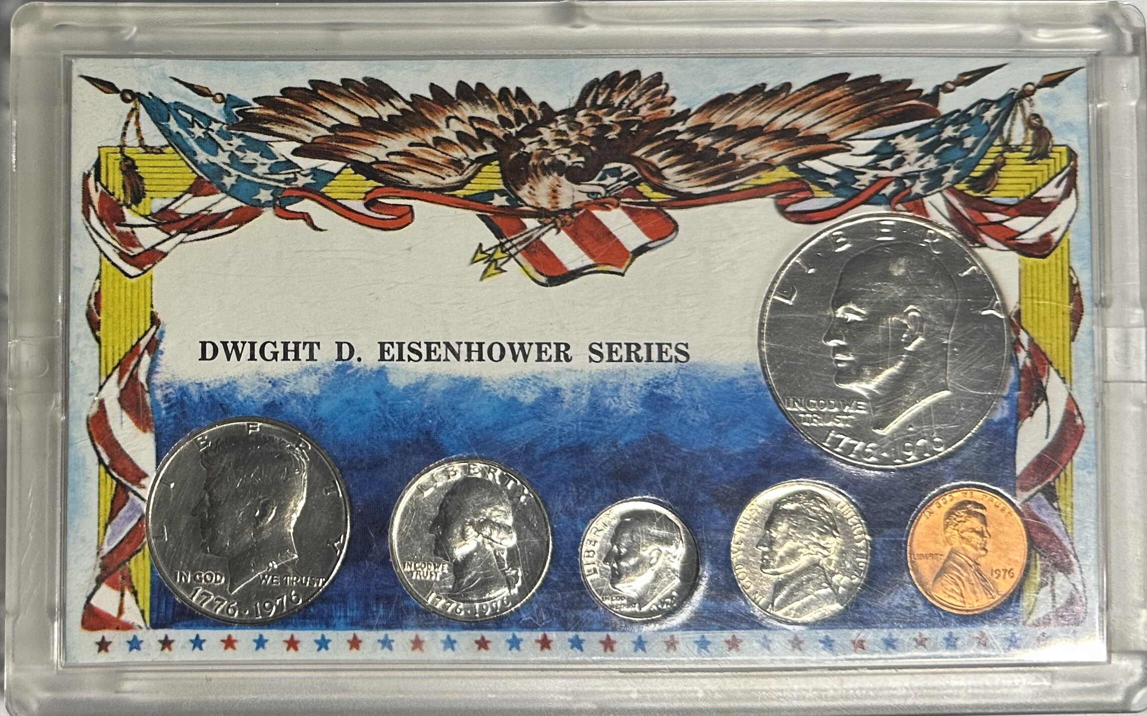 >1976 Dwight D. Eisenhower Series - 6 Coin Set in Custom Display ...