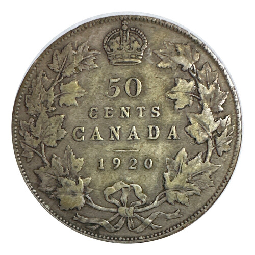 - 1920 Canada Silver 50 Cent Coin - George V - Nice Detail | Property Room