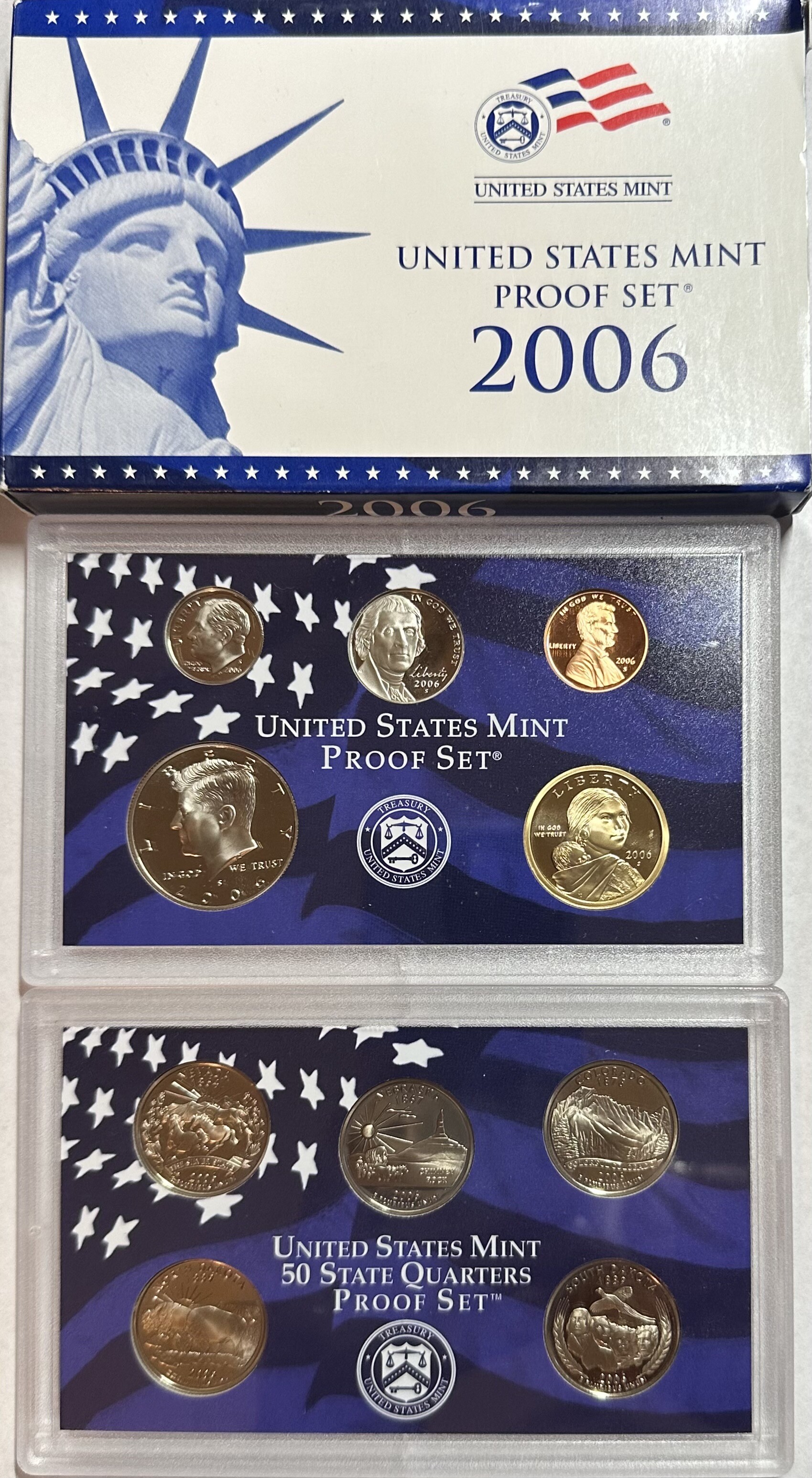 >2006-S U.S. Mint Proof Set - 10 Coins Including Sacagawea Dollar and ...