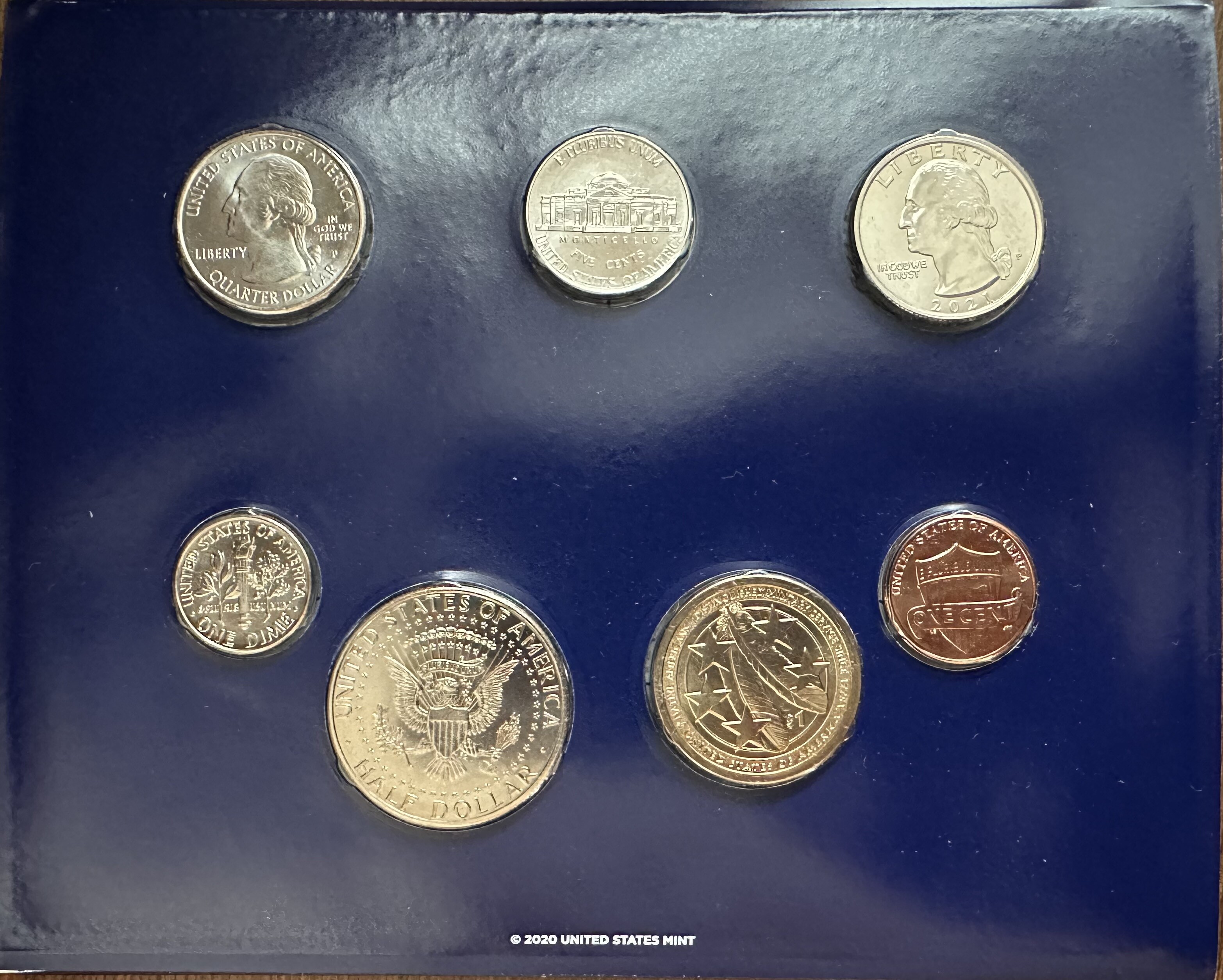 >2021-P U.S. Mint Uncirculated Coin Set - 7 Coins Including Sacagawea ...