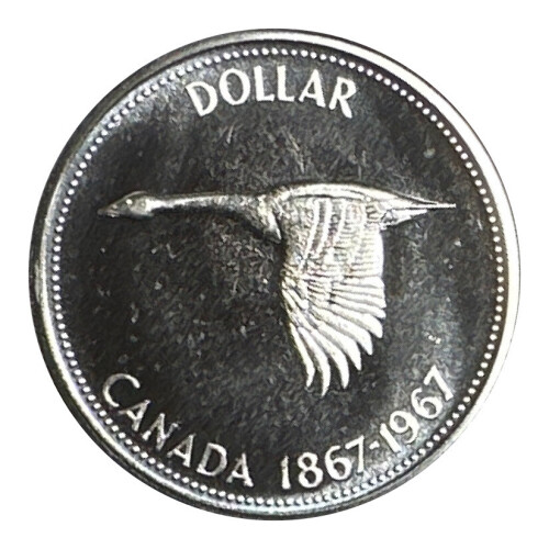 1867-1967 Canada Silver Brilliant Uncirculated One Dollar Goose Coin ...