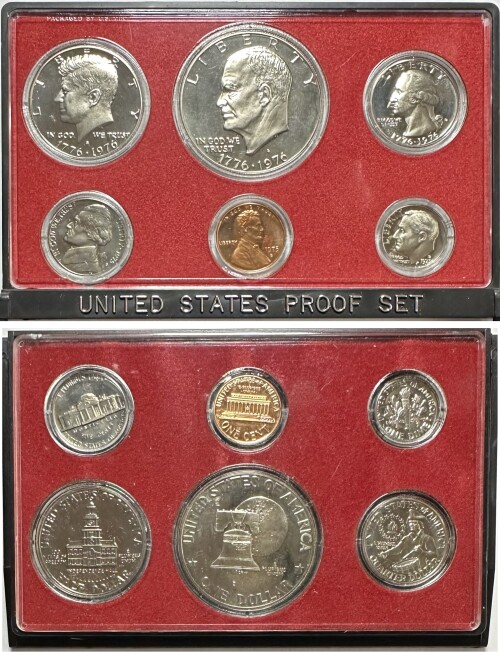1975-S U.S. Bicentennial Proof Set - 6 Coins Including Eisenhower ...